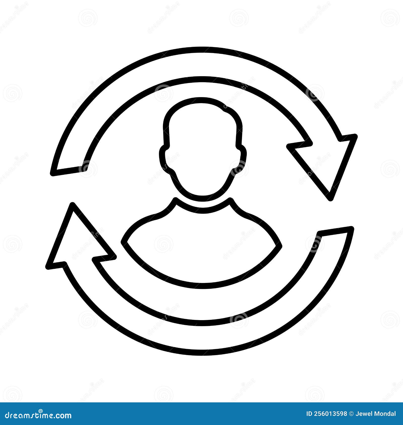 Employee, Flow, Qualification Outline Icon. Line Vector Design Stock ...