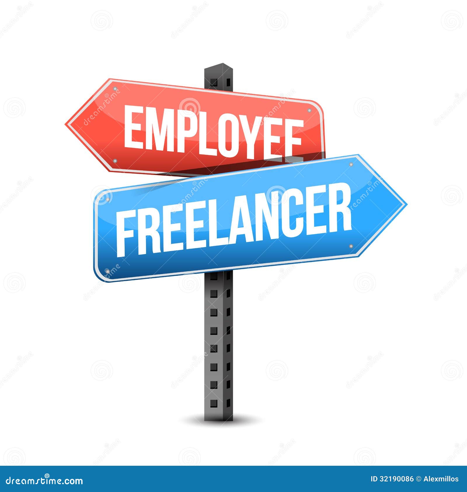 Employee or Freelancer Road Sign Illustration Stock Illustration ... Employee or Freelancer Road Sign Illustration Stock Illustration ...