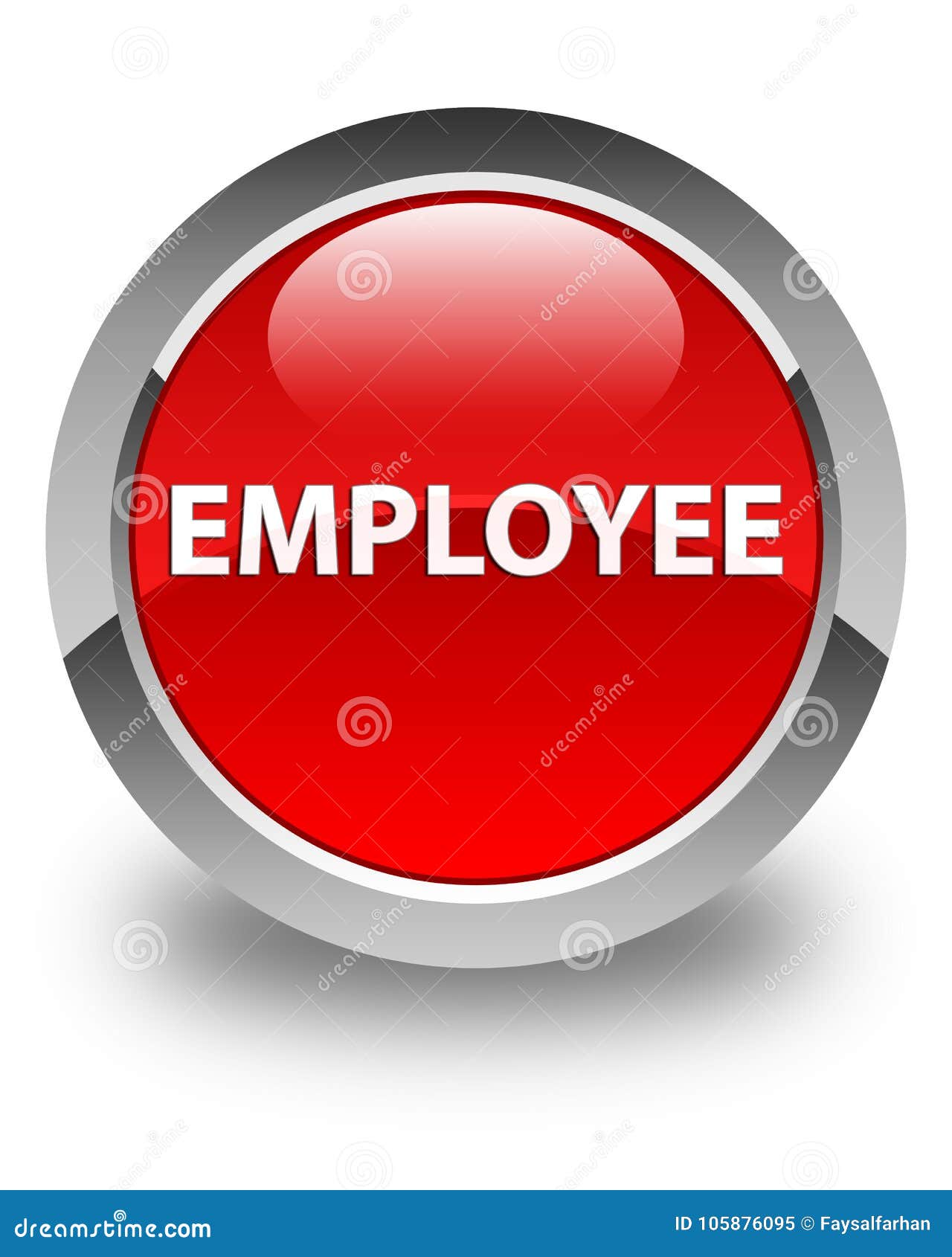 Employee Glossy Red Round Button Stock Illustration - Illustration of ...