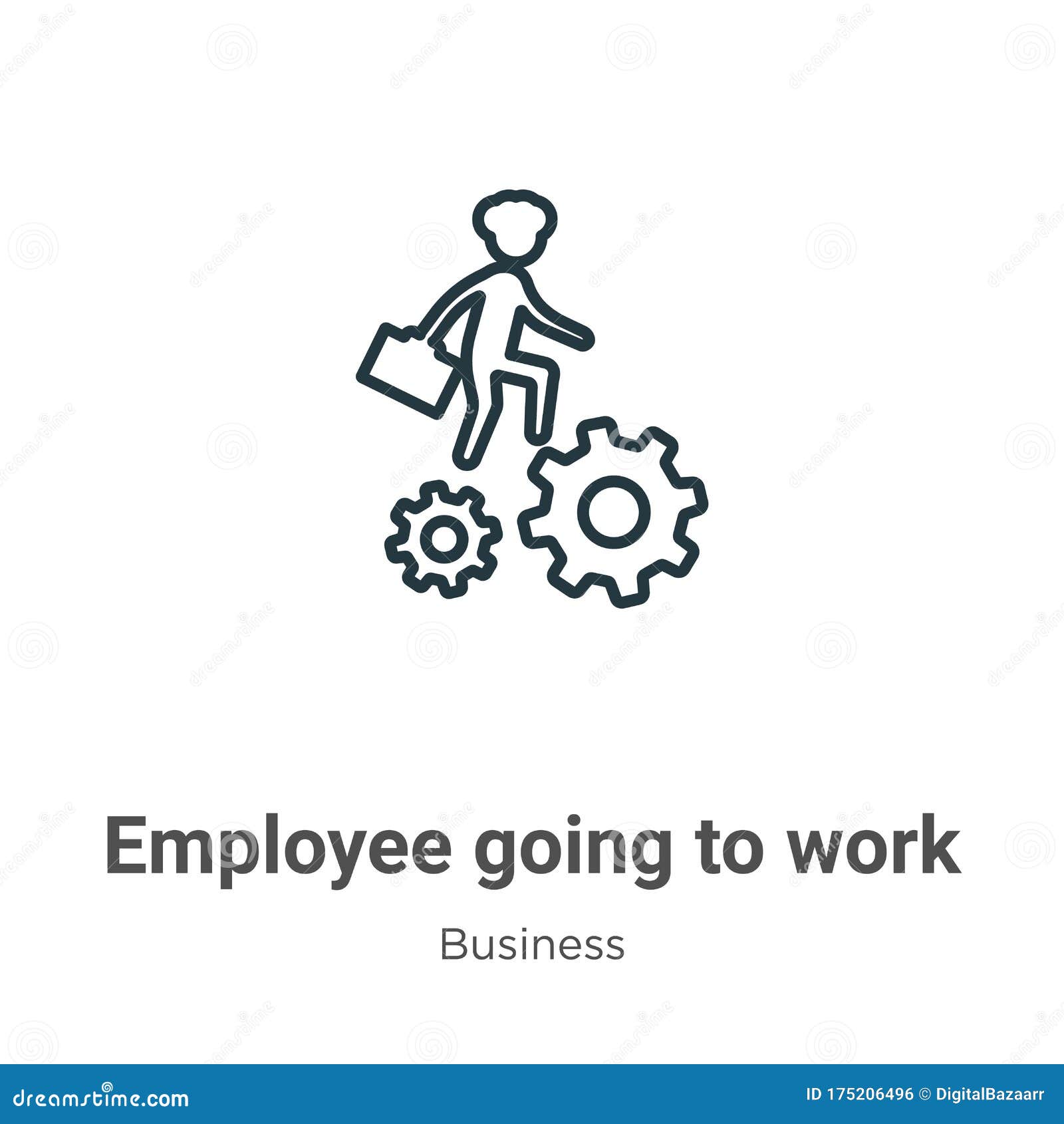 Employee Going To Work Outline Vector Icon. Thin Line Black Employee ...