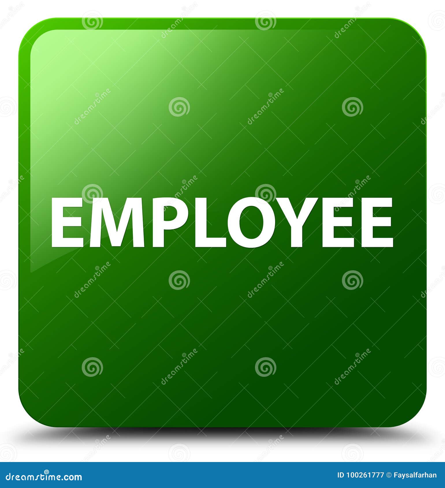 Employee Green Square Button Stock Illustration - Illustration of ...