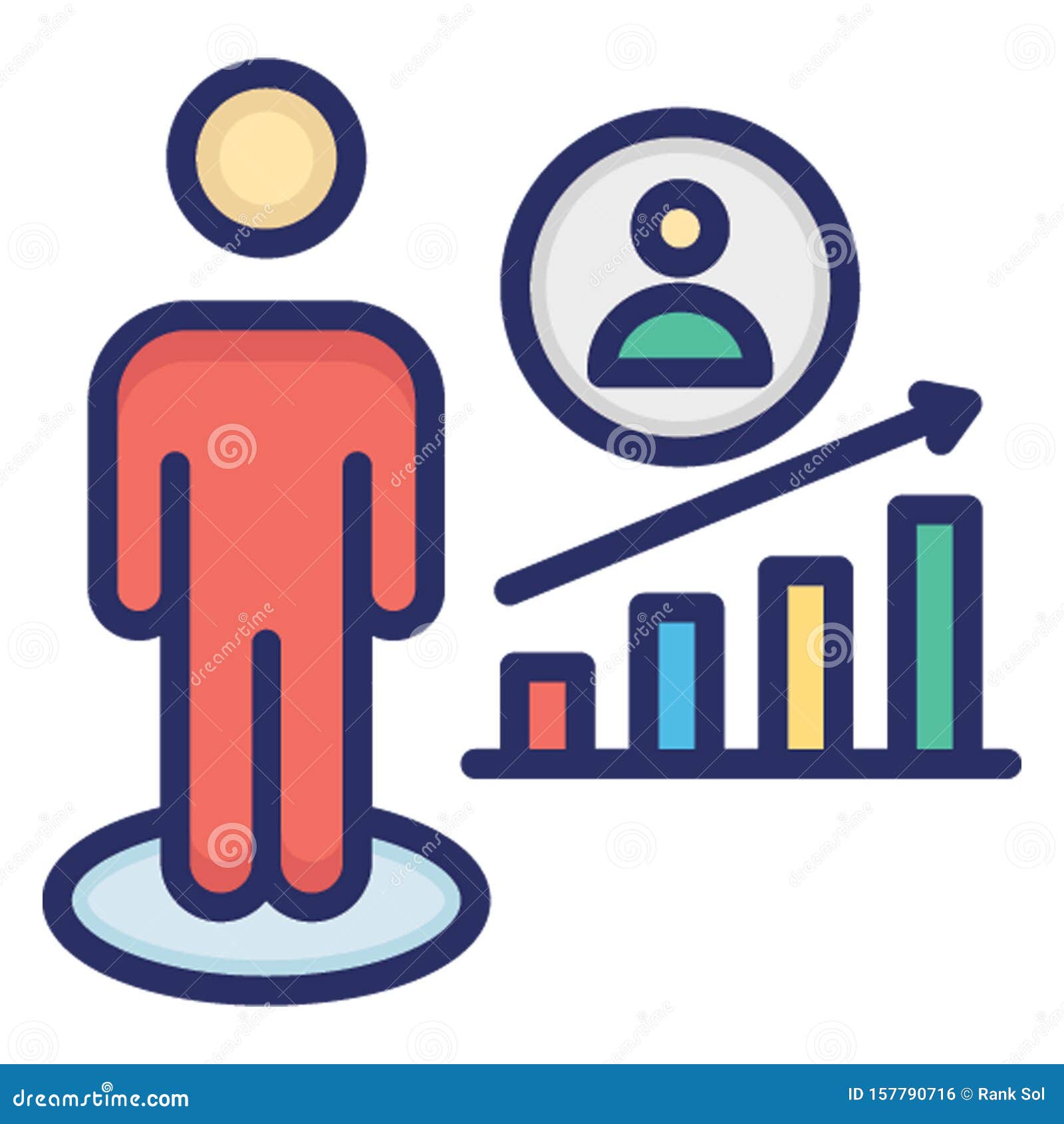 Employee Growth, Staff Development Linear Icon Vector Illustration ...