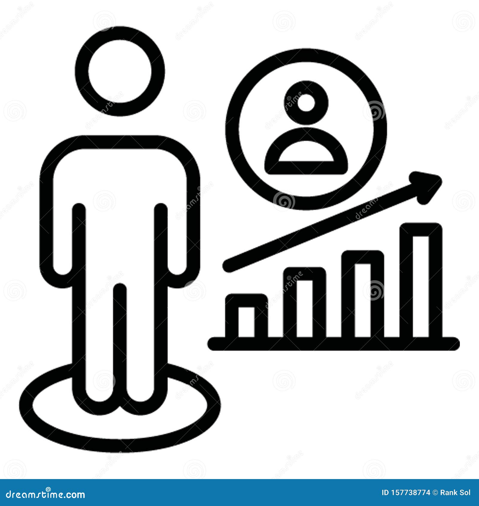 Employee Growth, Growth Chart . Vector Icon Which Can Easily Modify or ...