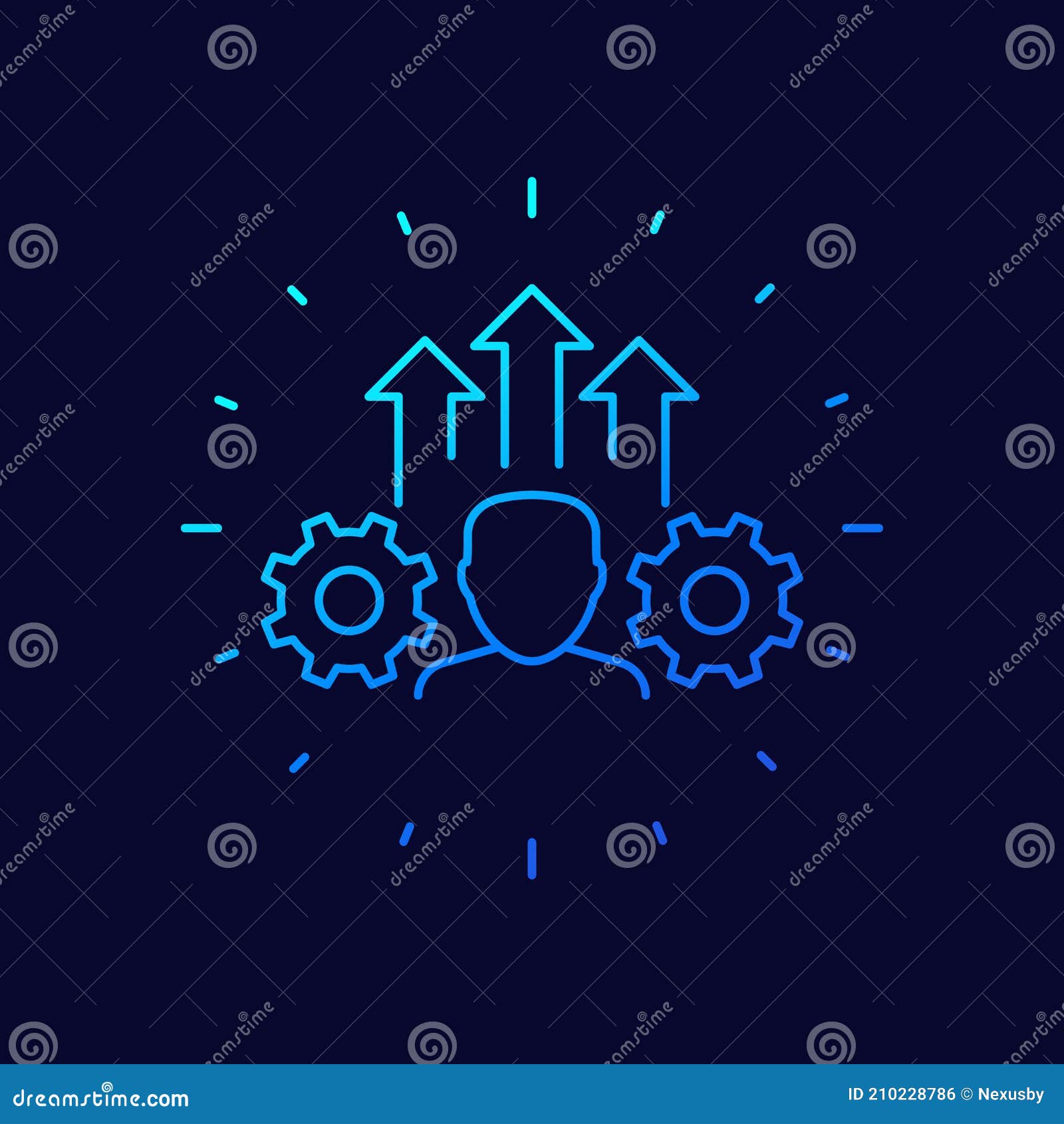 Employee Growth, Staff Development Linear Icon Stock Vector ...
