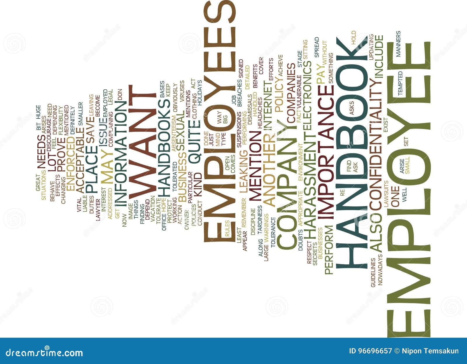 Employee Handbook Text Background Word Cloud Concept Stock Vector ...