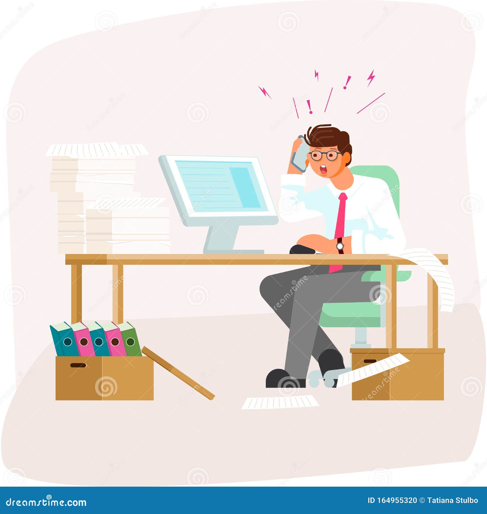 Employee having a lot work stock vector. Illustration of business ...