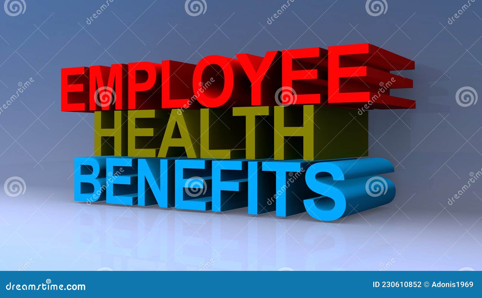 Employee Health Benefits on Blue Stock Photo - Image of business ...