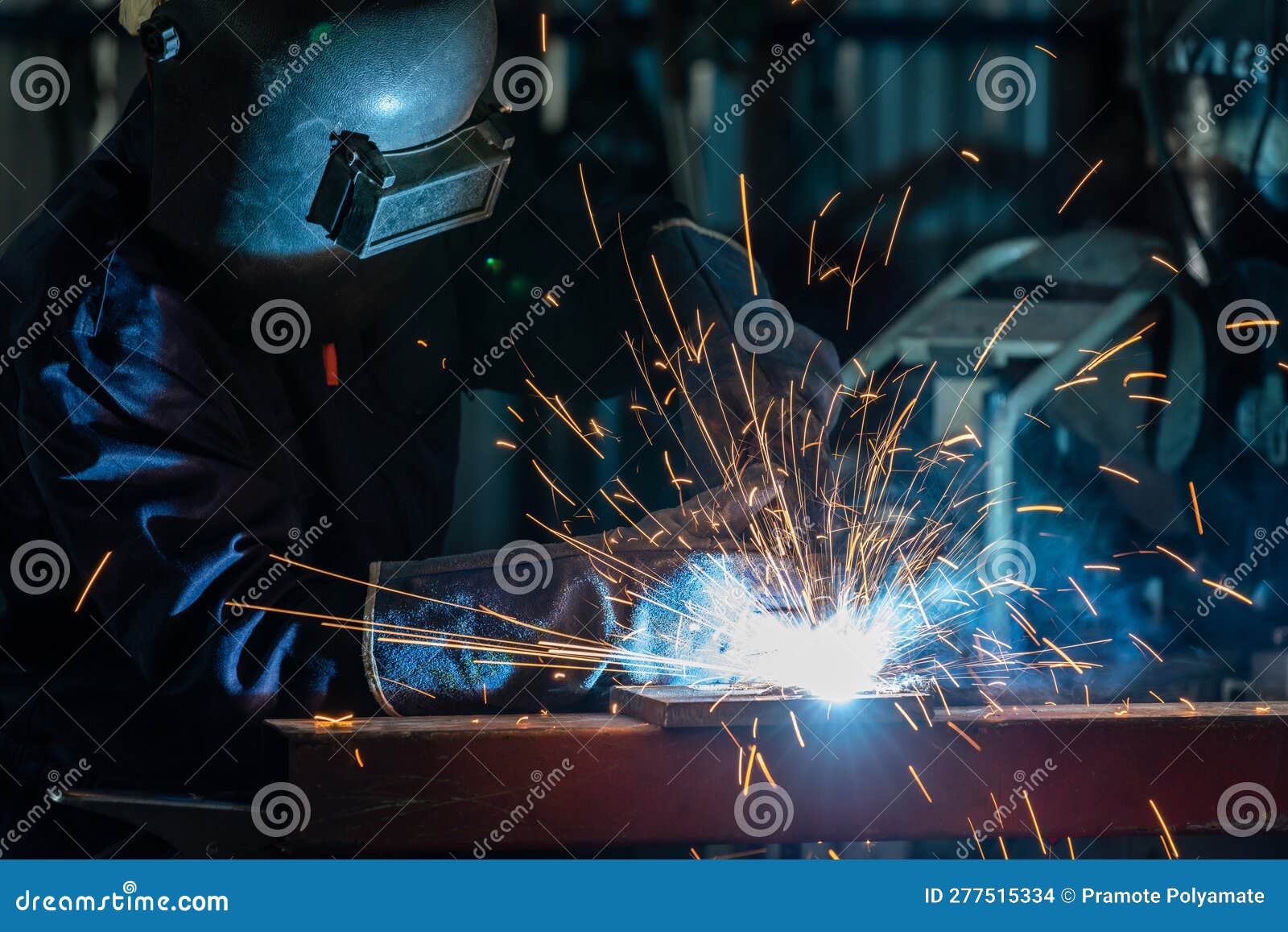 An Employee or Heavy Industrial Worker Inside Factory with Industrial ...