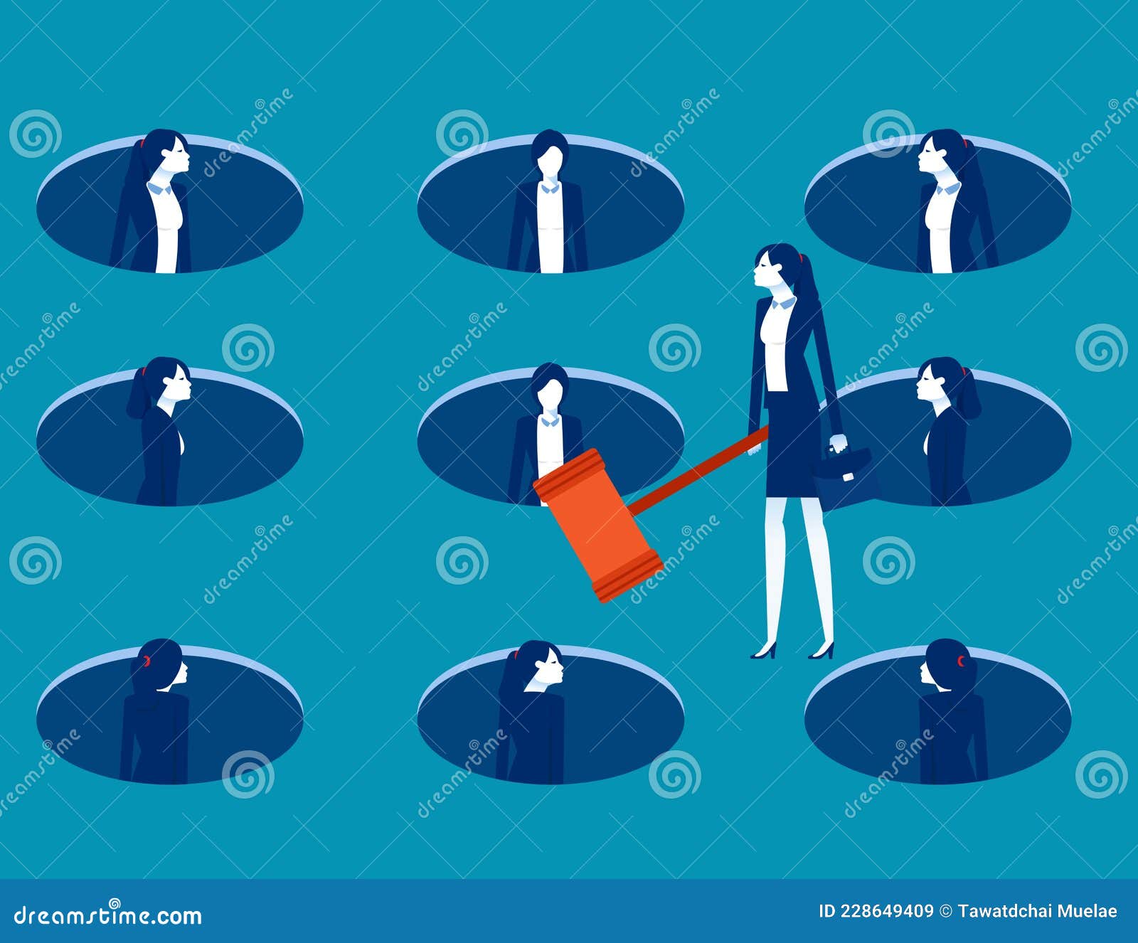 Employee is Hitting the Boss with a Hammer in a Mole Hole Stock Vector ...