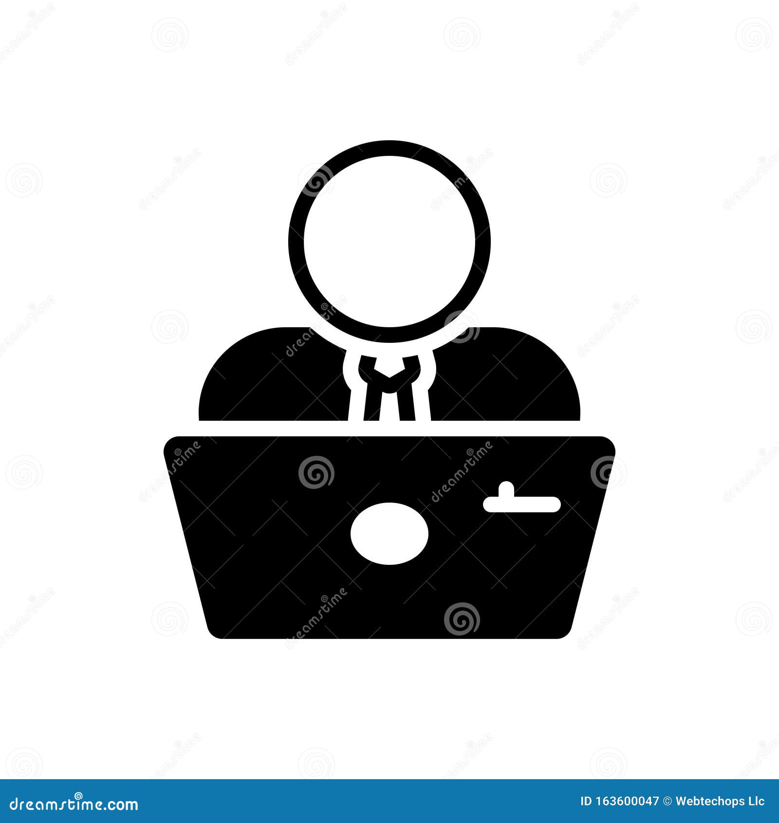 Black Solid Icon for Employee, Practician and Attendant Stock Vector ...