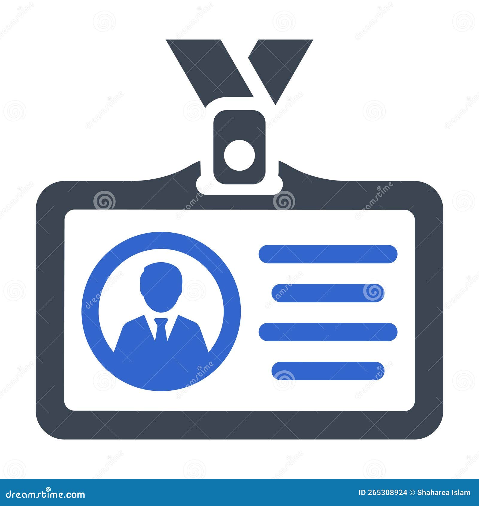 Employee ID card icon stock vector. Illustration of symbol - 265308924