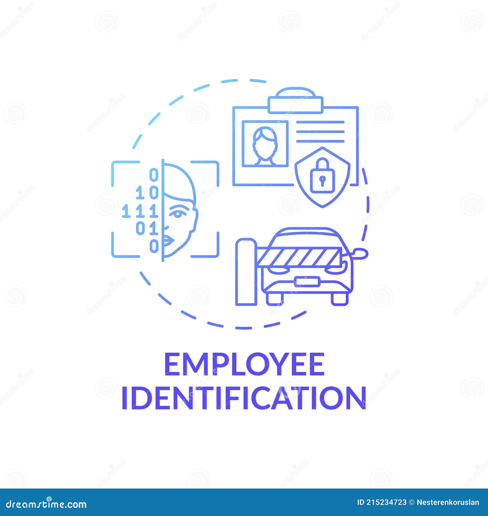 Employee Identification Concept Icon Stock Vector - Illustration of ...