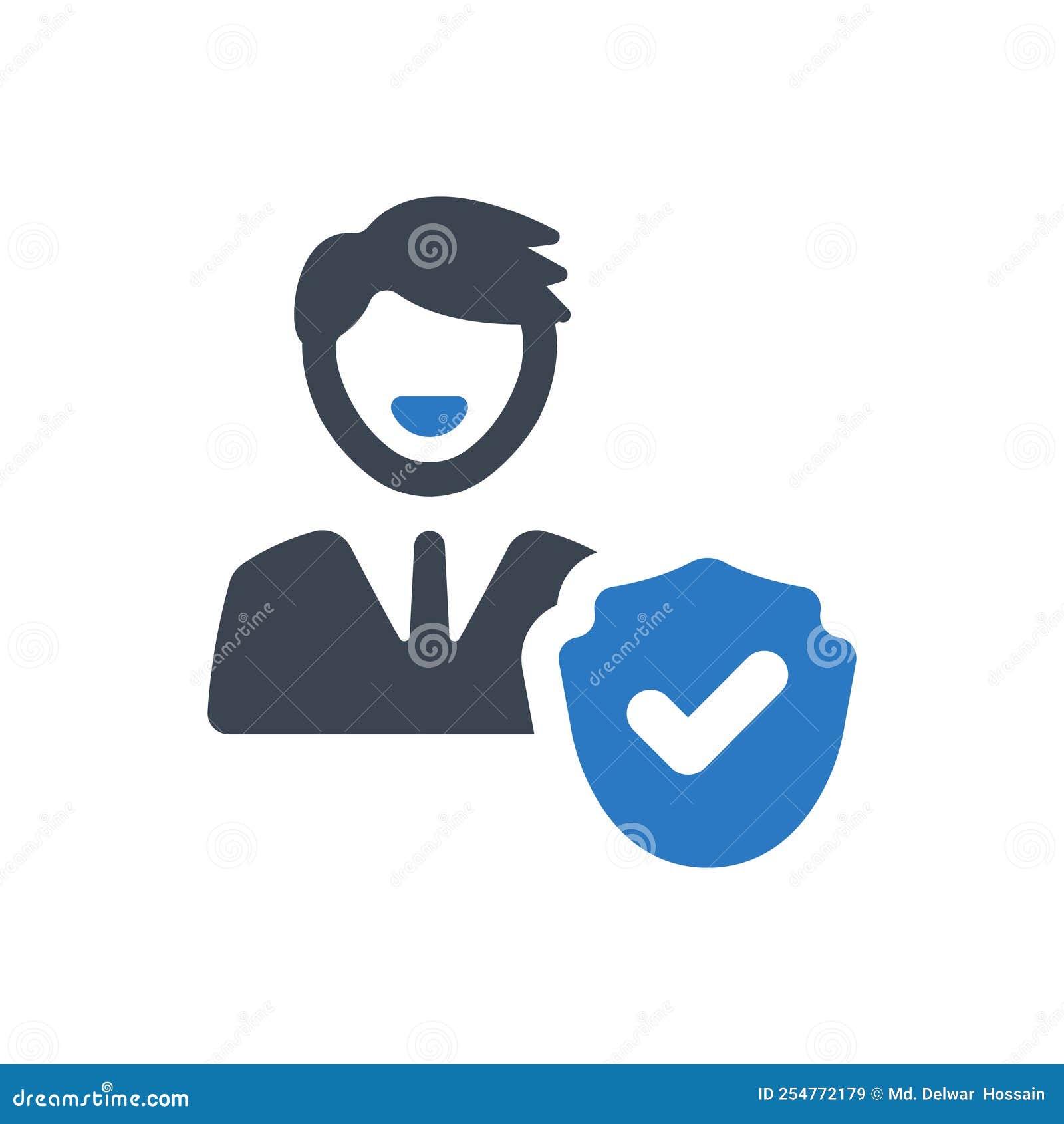 Employee insurance icon stock vector. Illustration of employee - 254772179