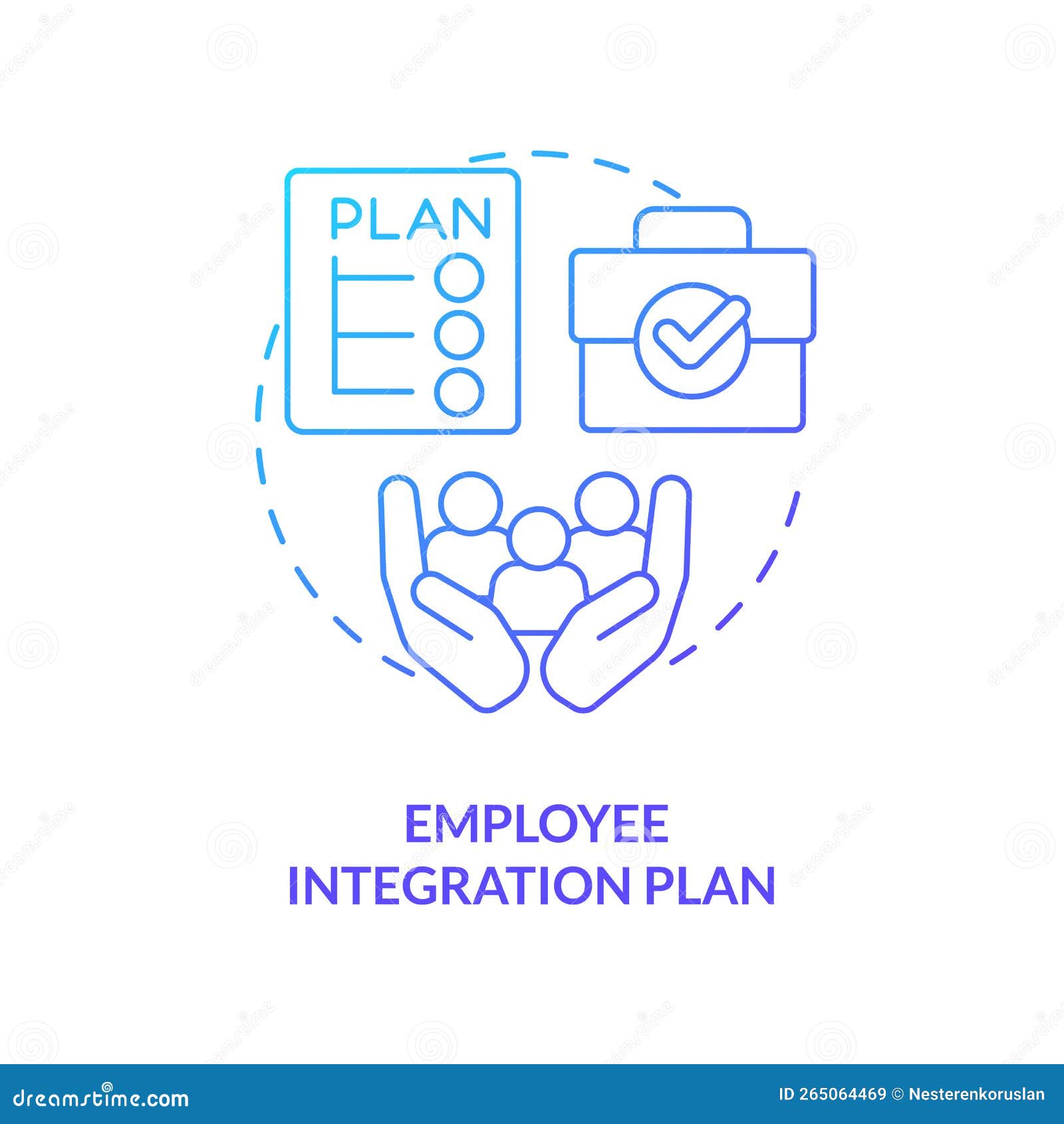 Employee Integration Plan Blue Gradient Concept Icon Stock Vector ...