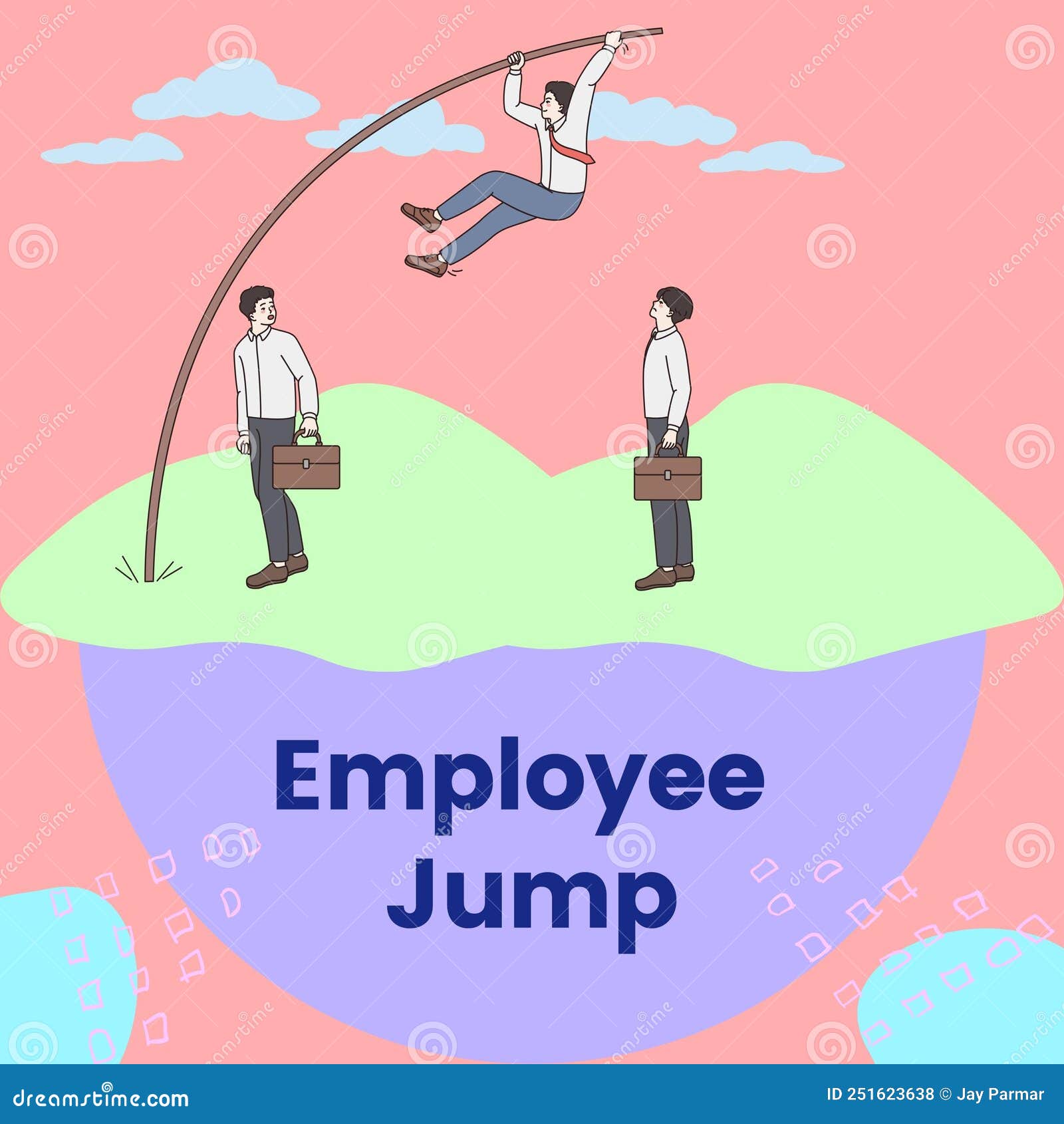 Employee Jump Illustration Instagram Posts Stock Illustration ...