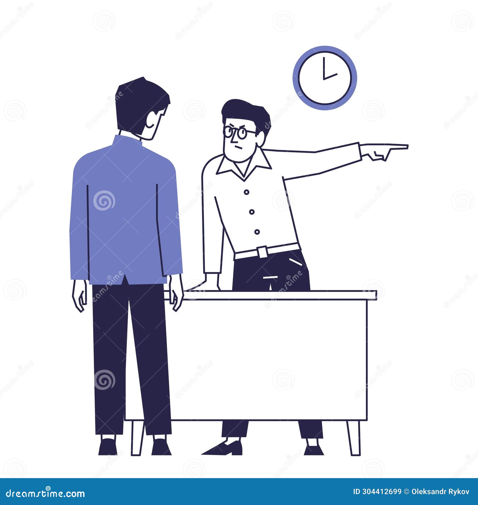 The Employee is Kicked Out of the Office. Stock Illustration ...