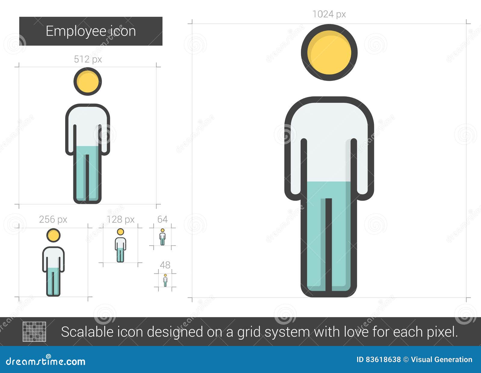 Employee line icon. stock vector. Illustration of employee - 83618638