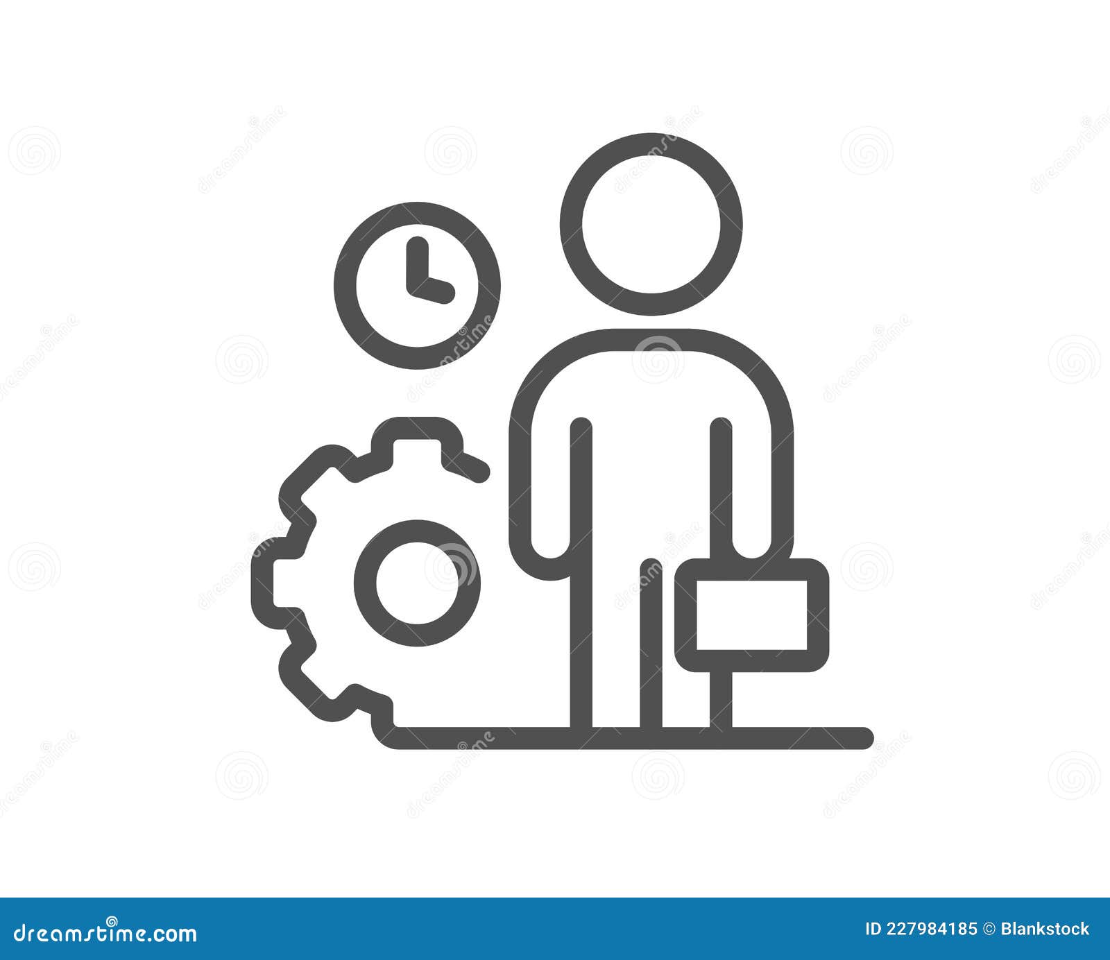 Employee Line Icon. Work Project Sign. Vector Stock Vector ...