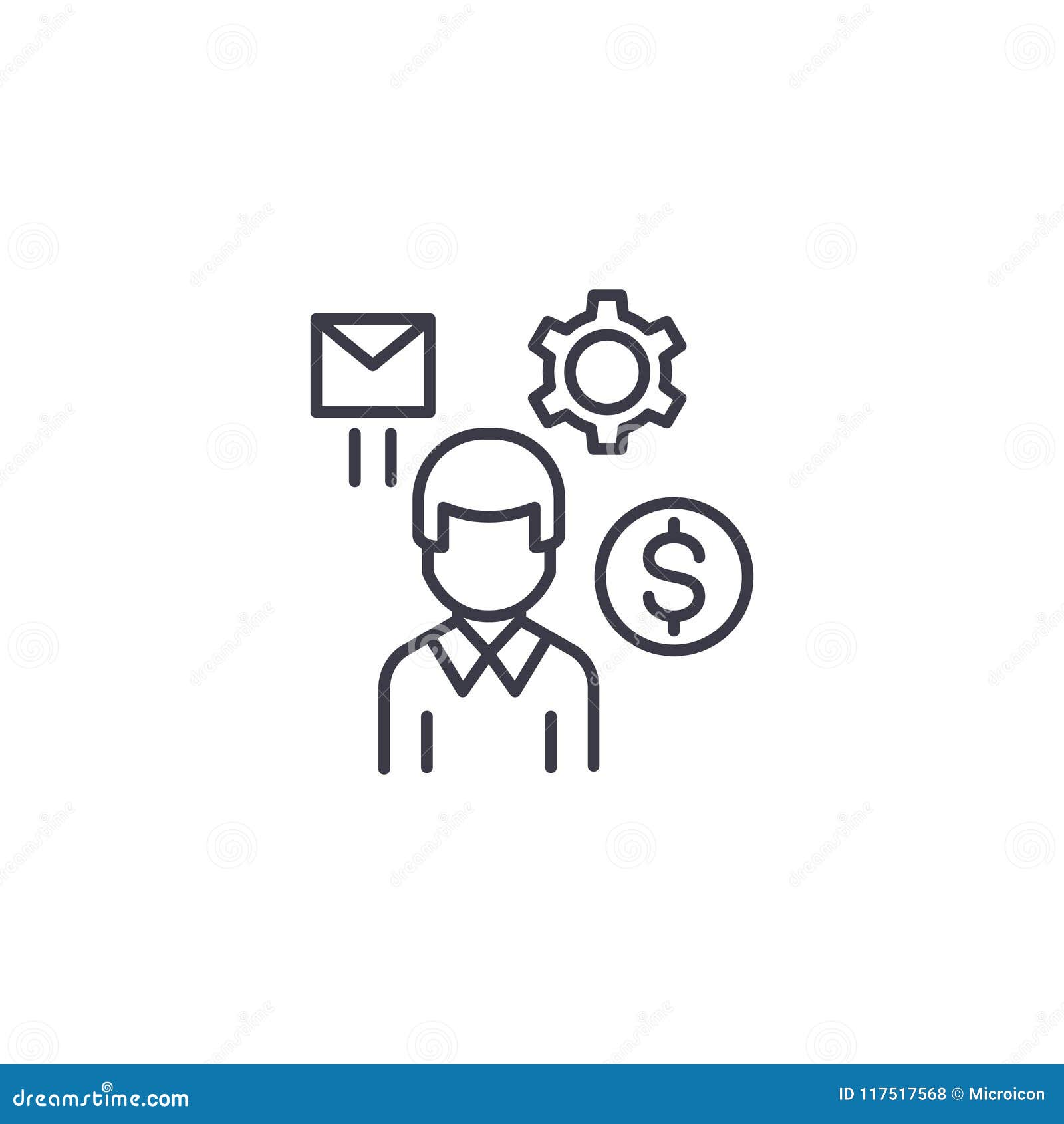 Employee Linear Icon Concept. Employee Line Vector Sign, Symbol ...