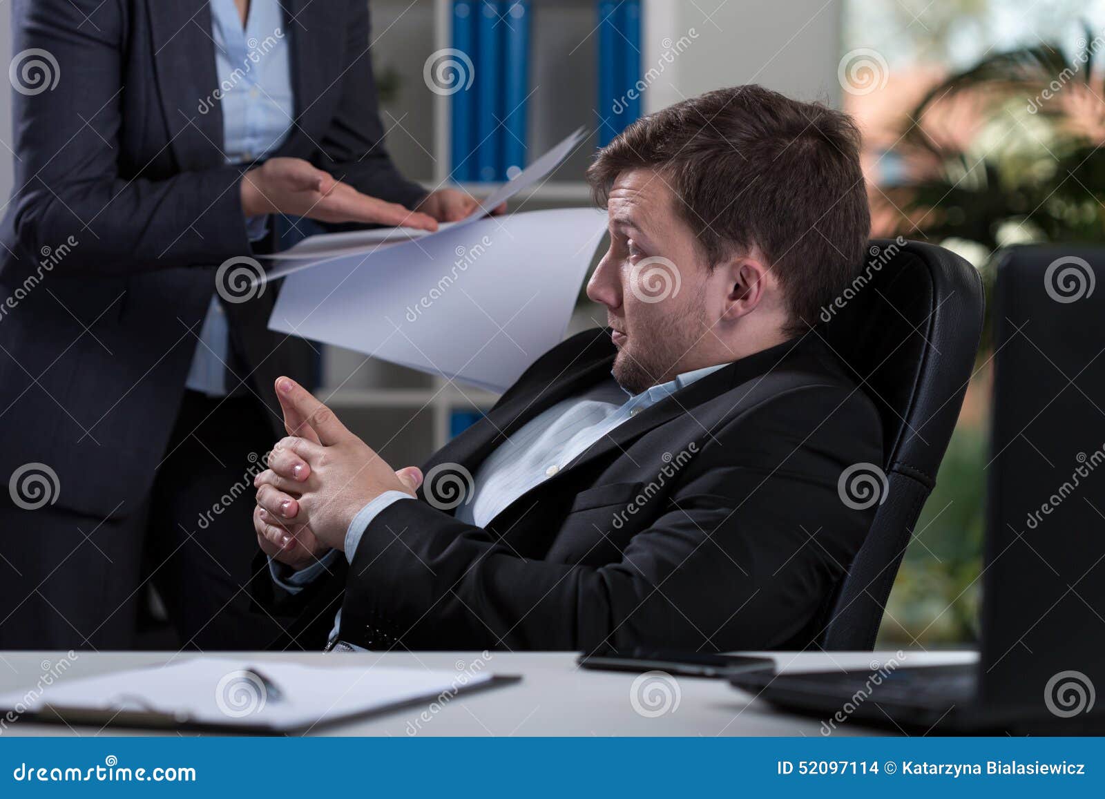 Employee Listening Remarks from Boss Stock Photo - Image of employee ...