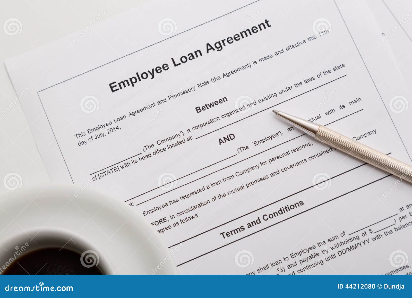 Employee loan agreement stock photo. Image of white, closeup - 44212080