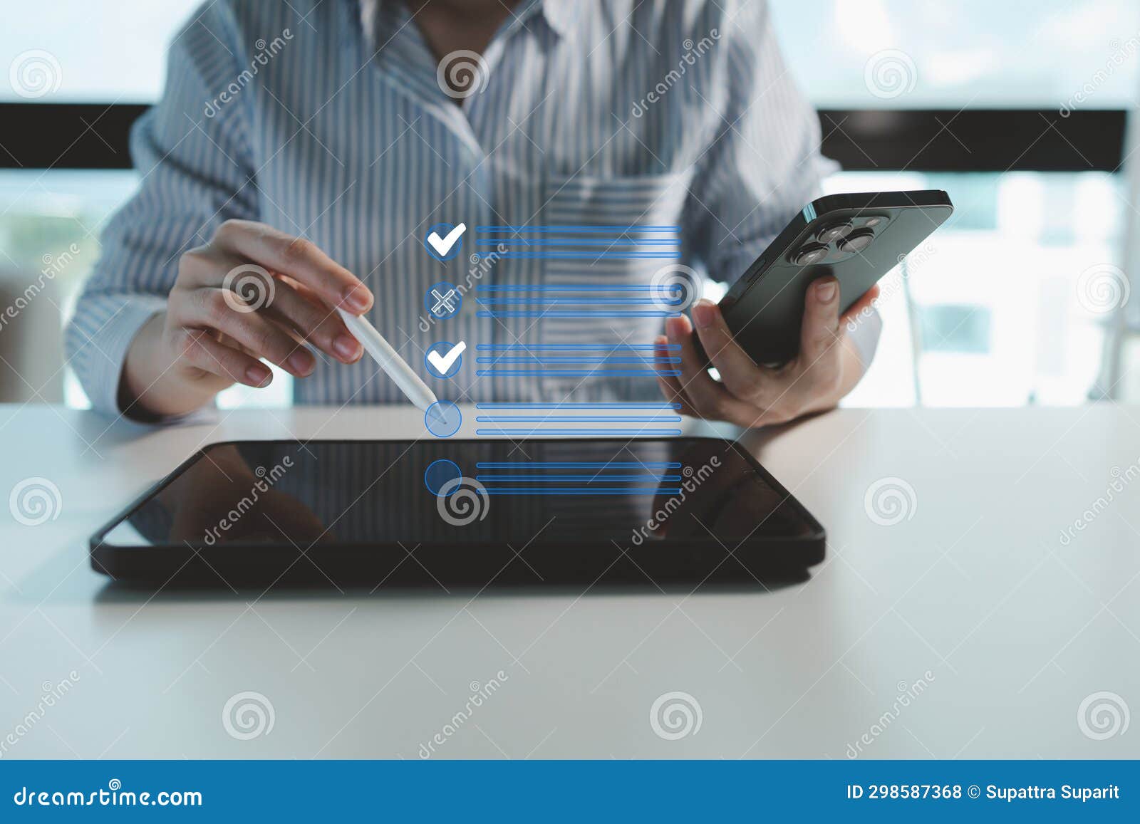 Employee is Looking for Information on Laptop, the Supervisor is Making ...