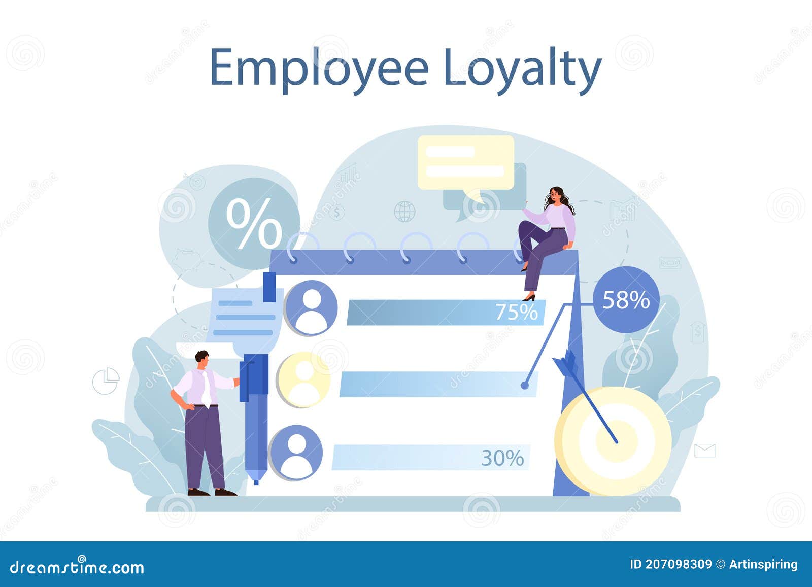 Employee Loyalty Concept. Staff Management, Empolyee Development Stock ...