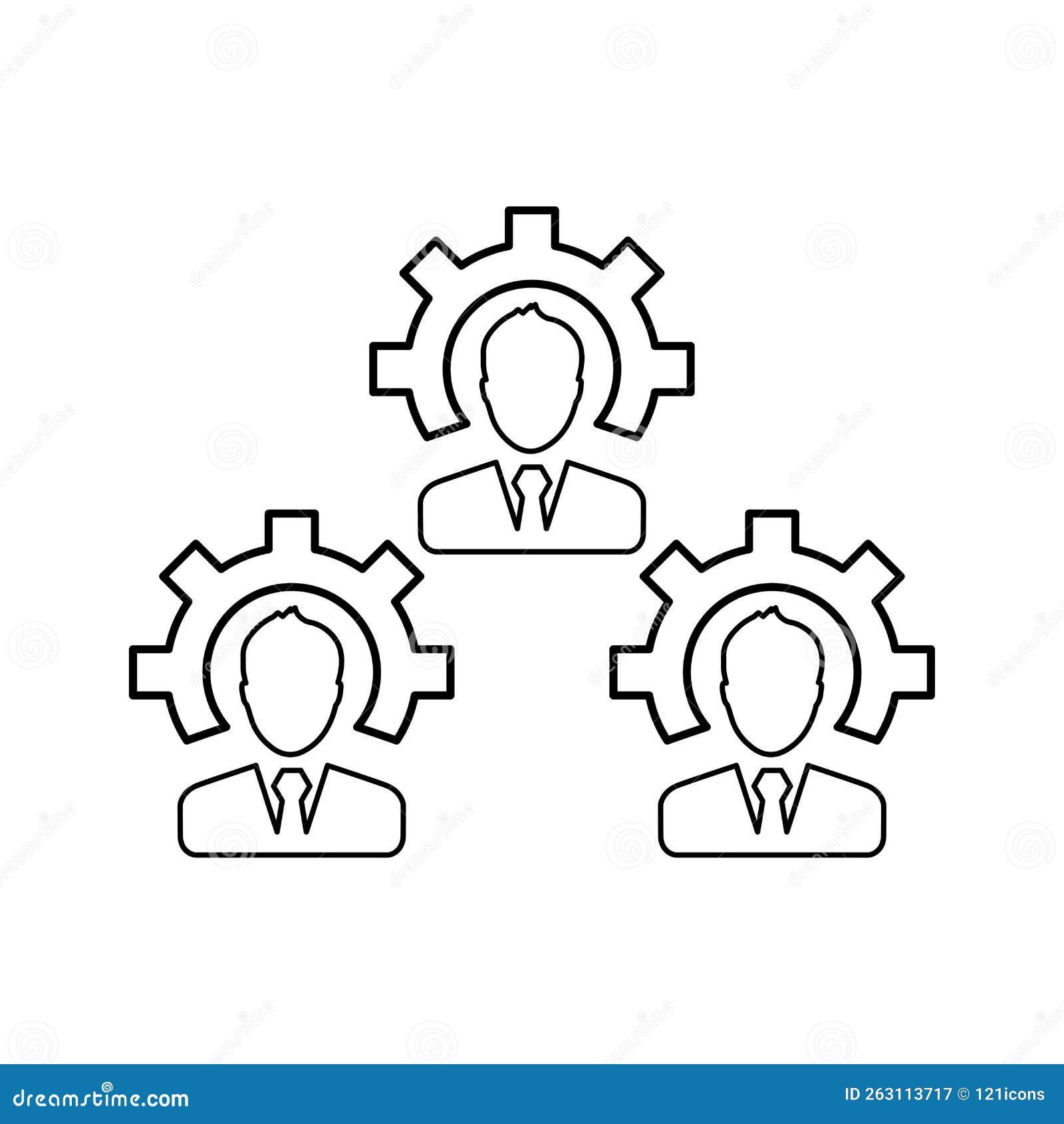 Employee Management Outline Icon. Line Art Vector Stock Illustration ...