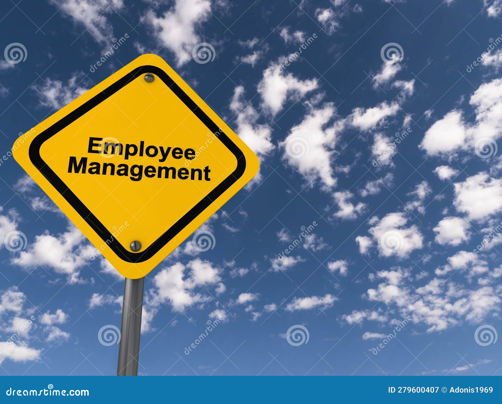 Employee Management Traffic Sign on Blue Sky Stock Illustration ...
