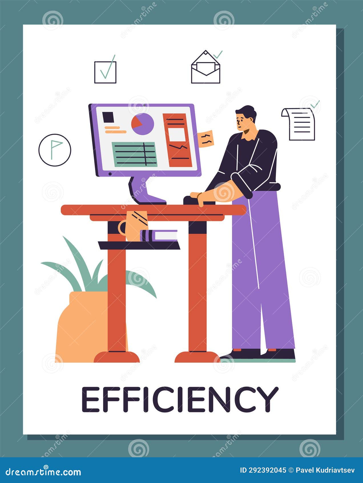 Employee Manager or Businessman Looking at Computer, Writing Notes ...