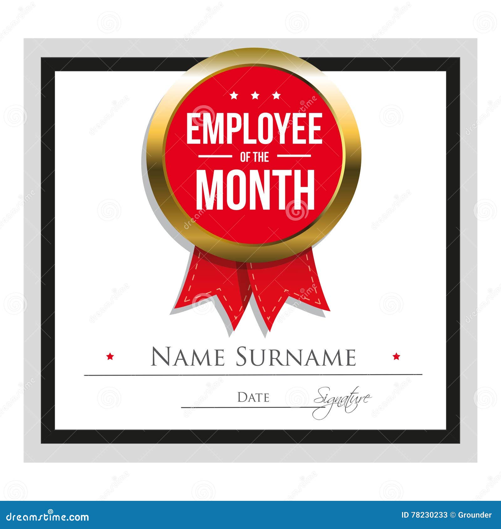 Employee Of The Month Certificate Template Cartoon Vector ... Employee Of The Month Certificate Template Cartoon Vector ...