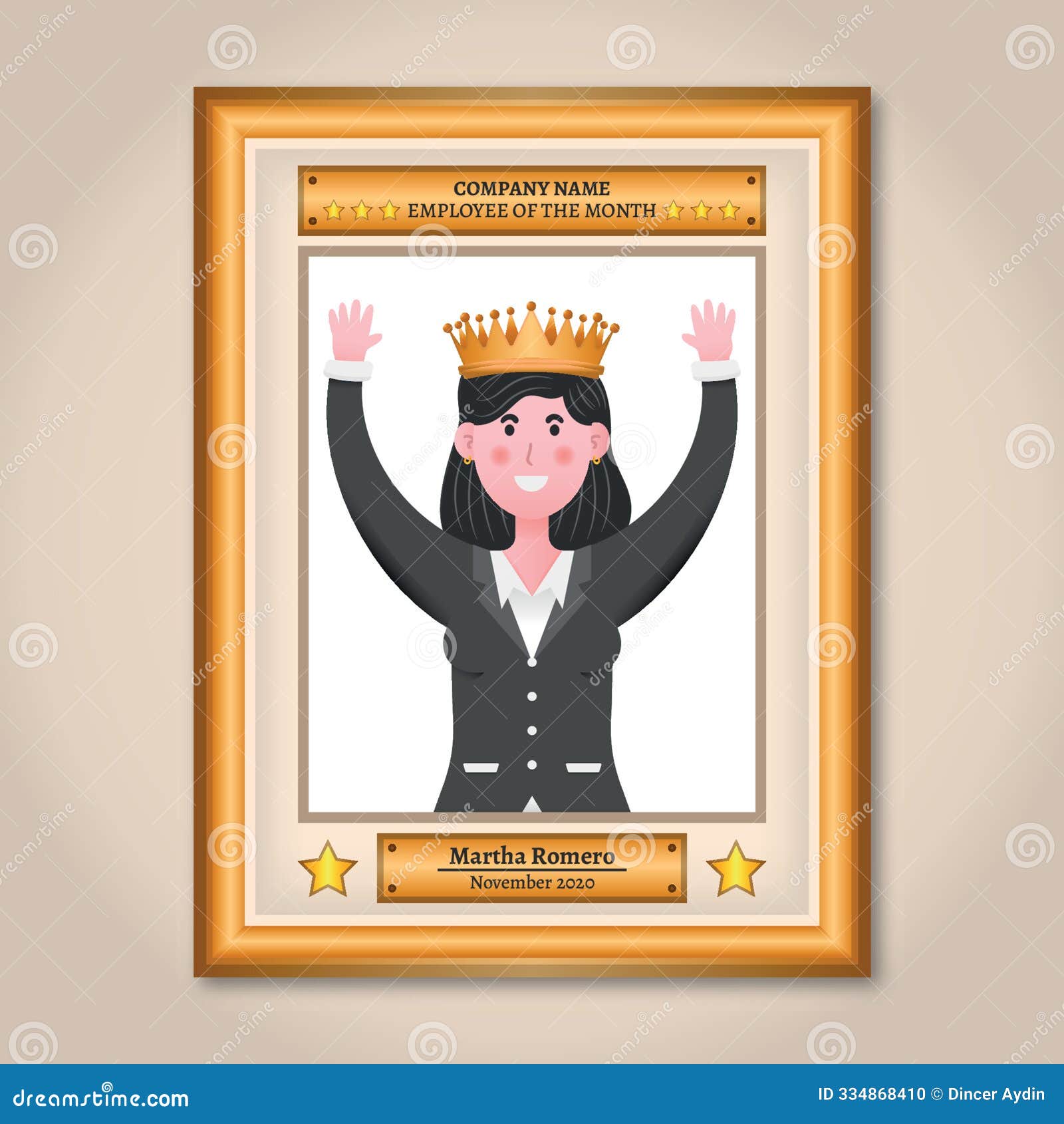 Employee of the Month Concept with Crown Stock Vector - Illustration of ...