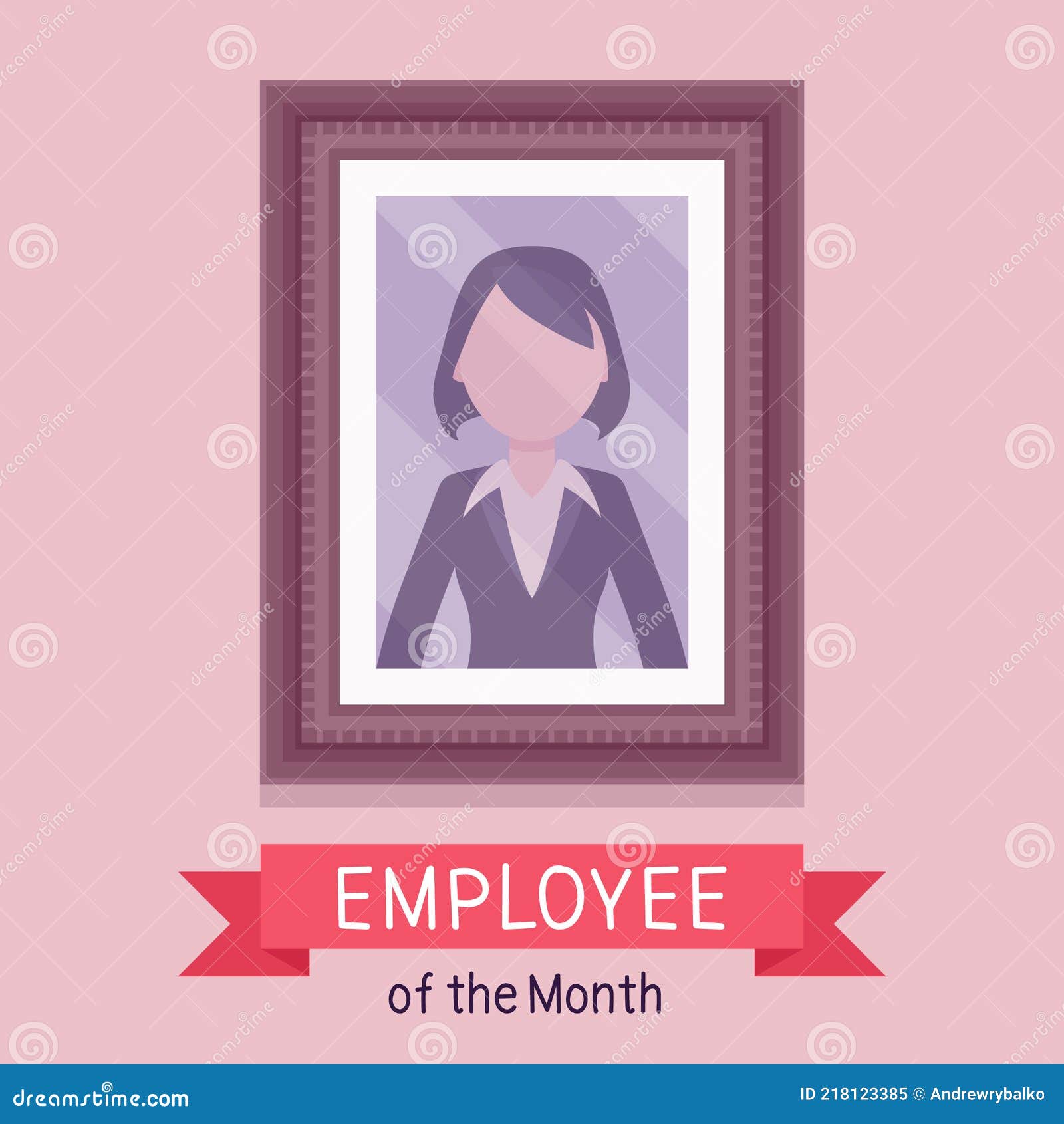 Employee of Month, Female Photo Wall Frame Template Stock Vector ...