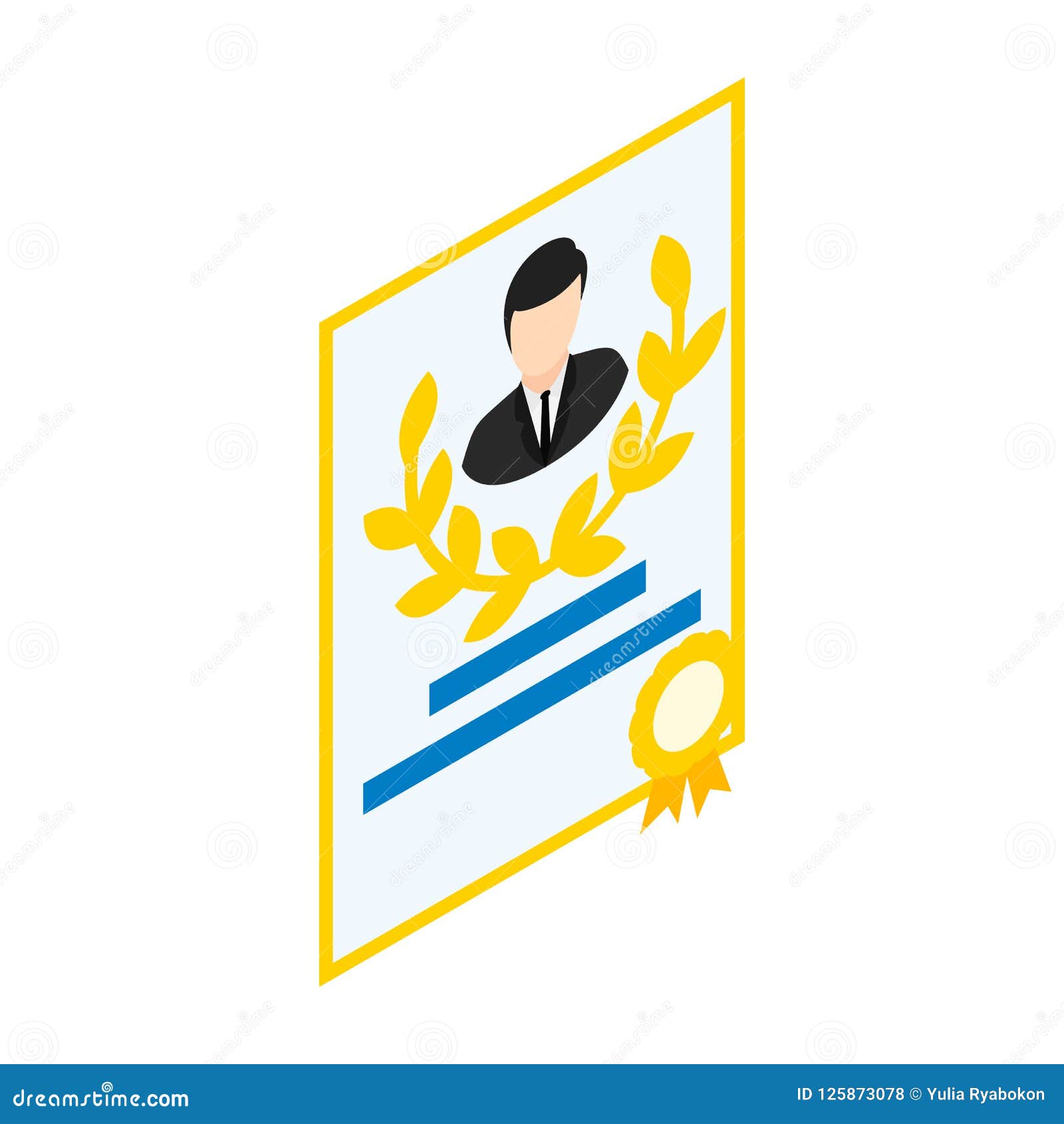 Employee of the Month Icon, Isometric 3d Style Stock Illustration ... Employee of the Month Icon, Isometric 3d Style Stock Illustration ...