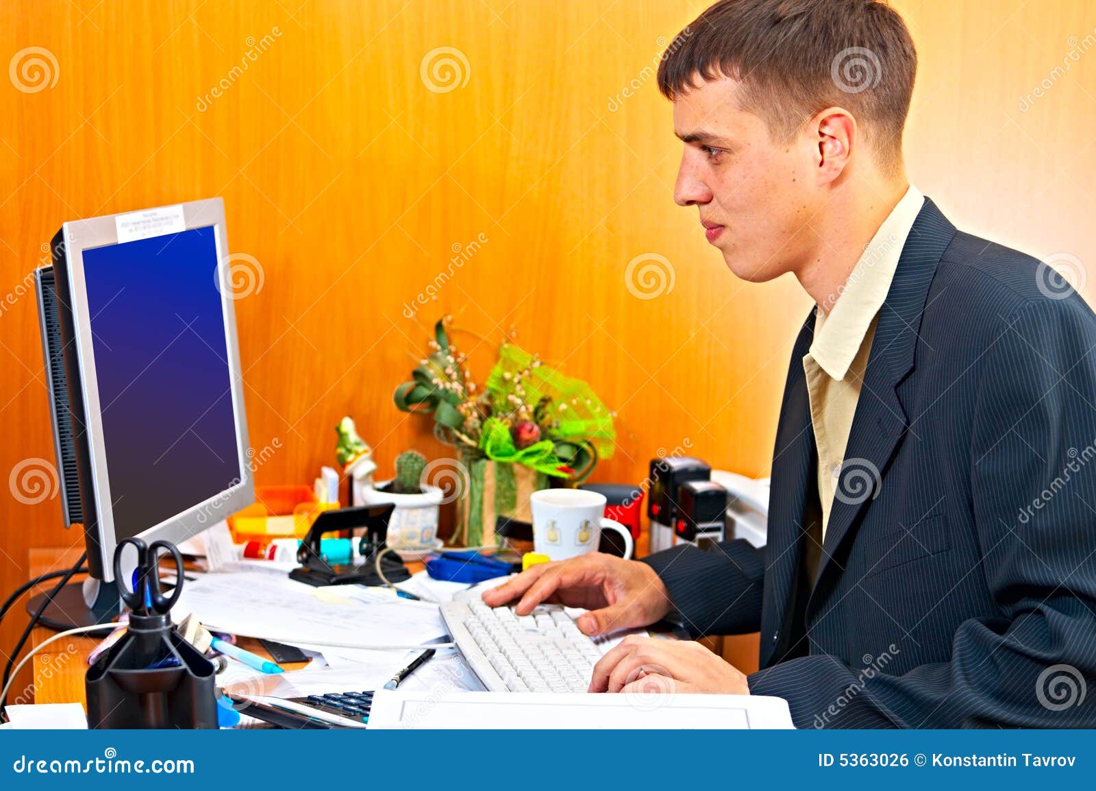 Employee in office stock photo. Image of chief, businessperson - 5363026