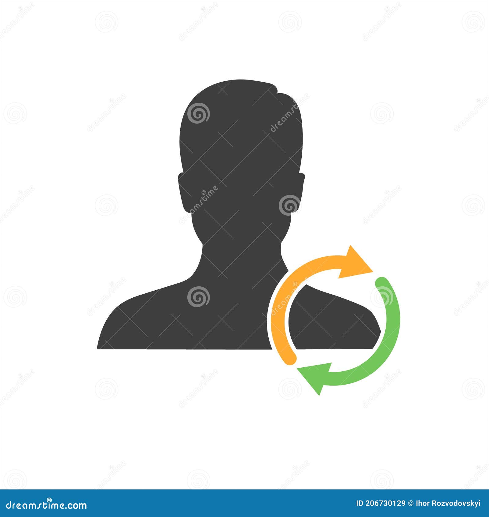 Employee or People Replacement or Swap Position Concept Line and Solid ...