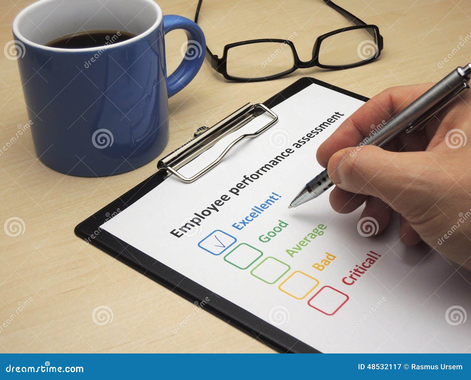 Employee Performance Assessment - Excellent Stock Image - Image of hand ...
