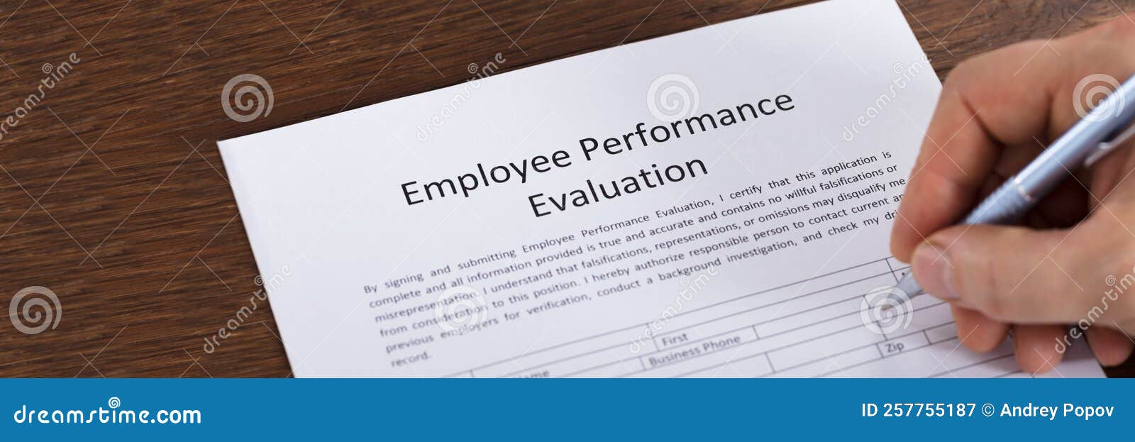 Employee Performance Evaluation and Feedback Form Stock Image - Image ...