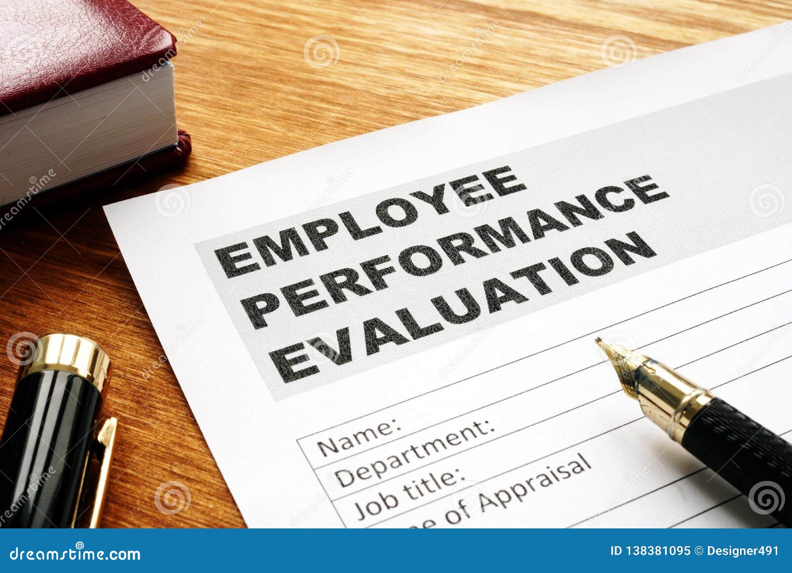Employee Performance Evaluation Form on the Desk Stock Image - Image of ...