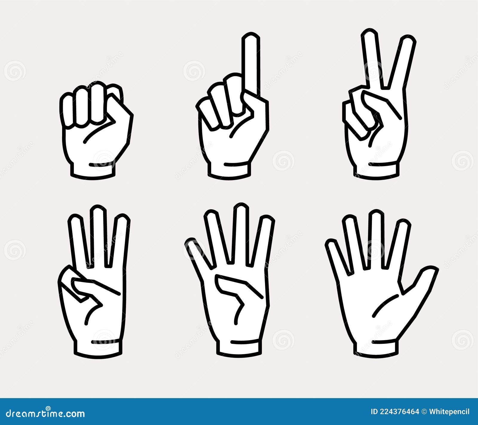 Finger Count Icons 001 Vector Illustration | CartoonDealer.com #51821078