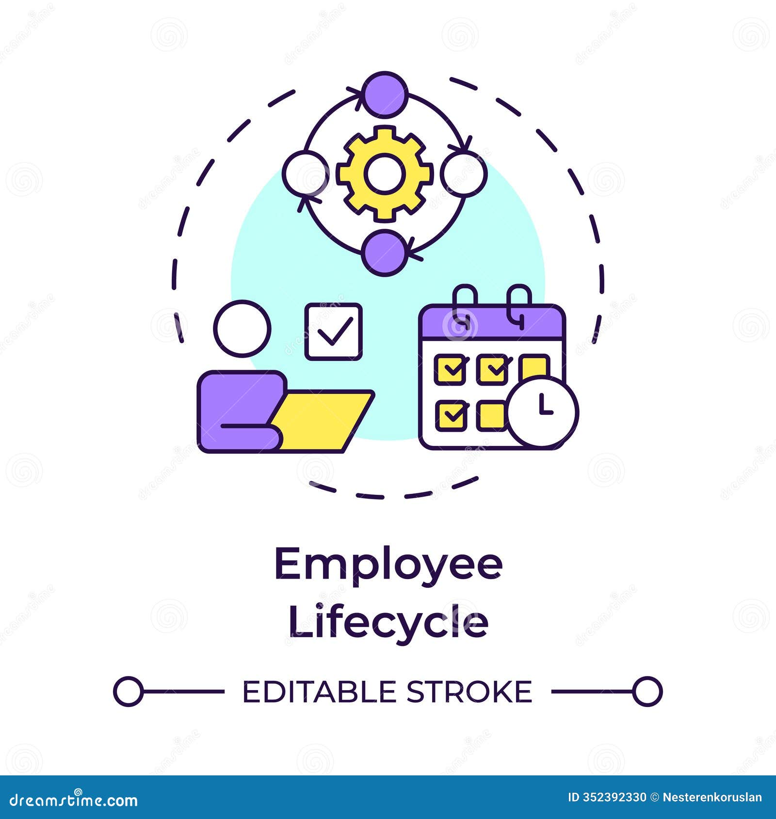 Employee Performance Management Multi Color Concept Icon Stock ...