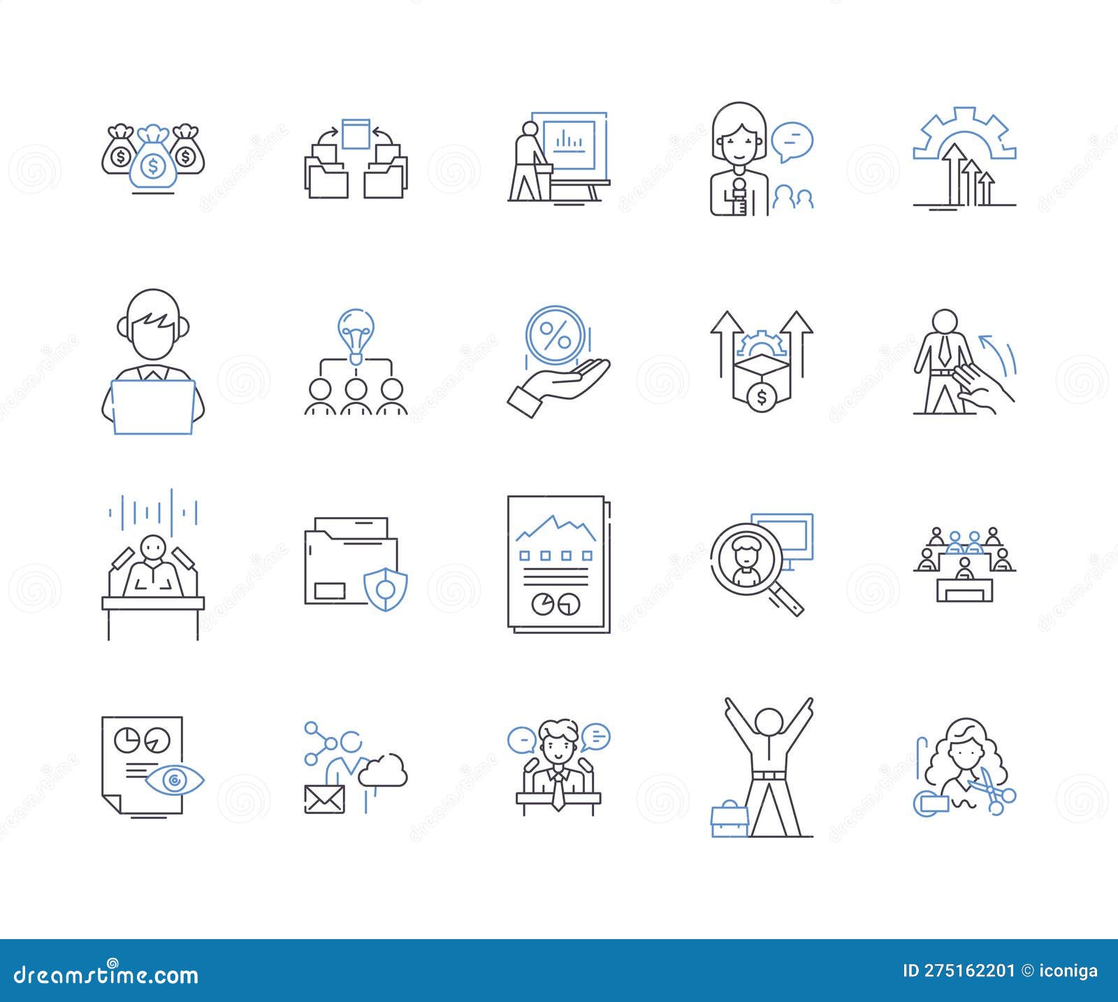Employee Productivity Line Icons Collection. Focus, Efficiency ... Employee Productivity Line Icons Collection. Focus, Efficiency ...