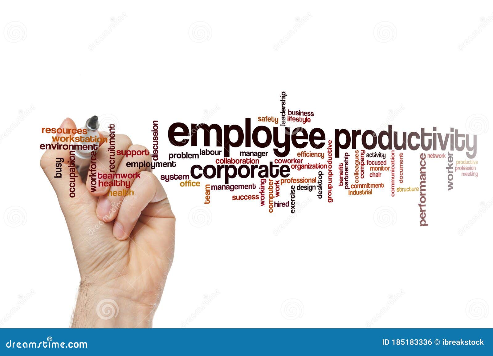 Employee Productivity Word Cloud Concept Stock Illustration ...