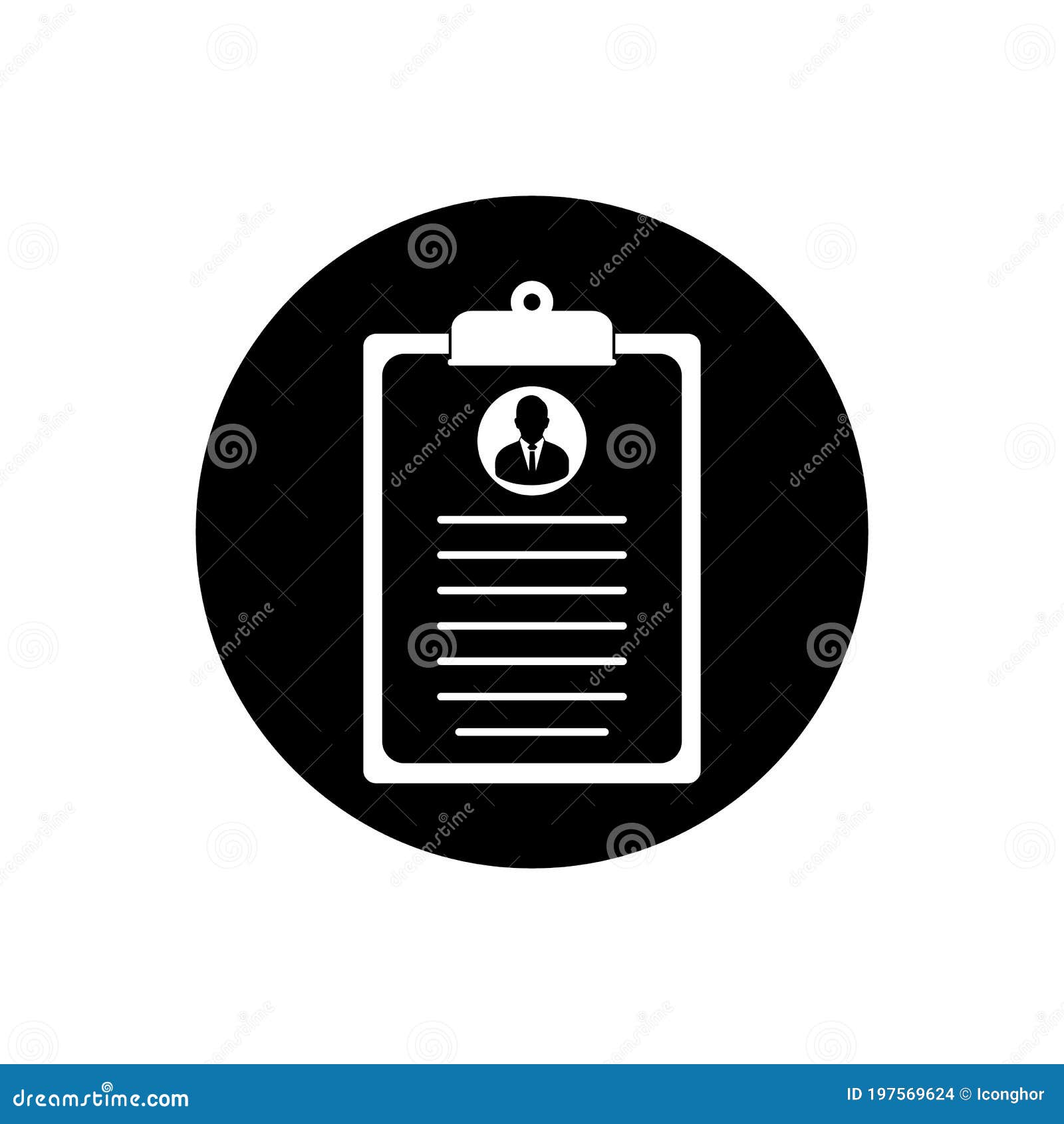 Employee Profile File Button Icon. Stock Vector - Illustration of ...