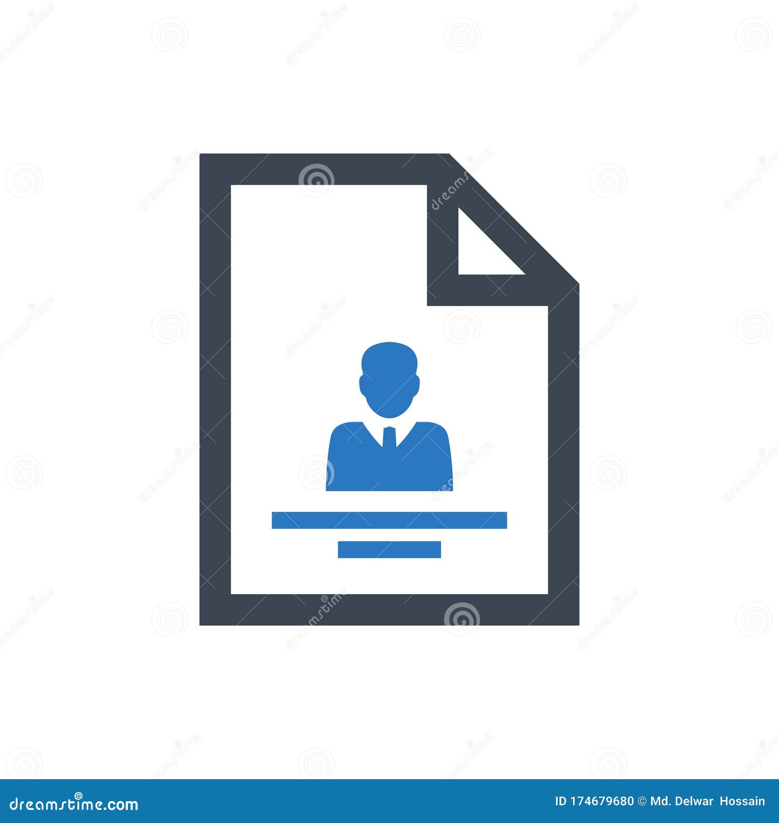 Employee profile icon stock vector. Illustration of symbol - 174679680