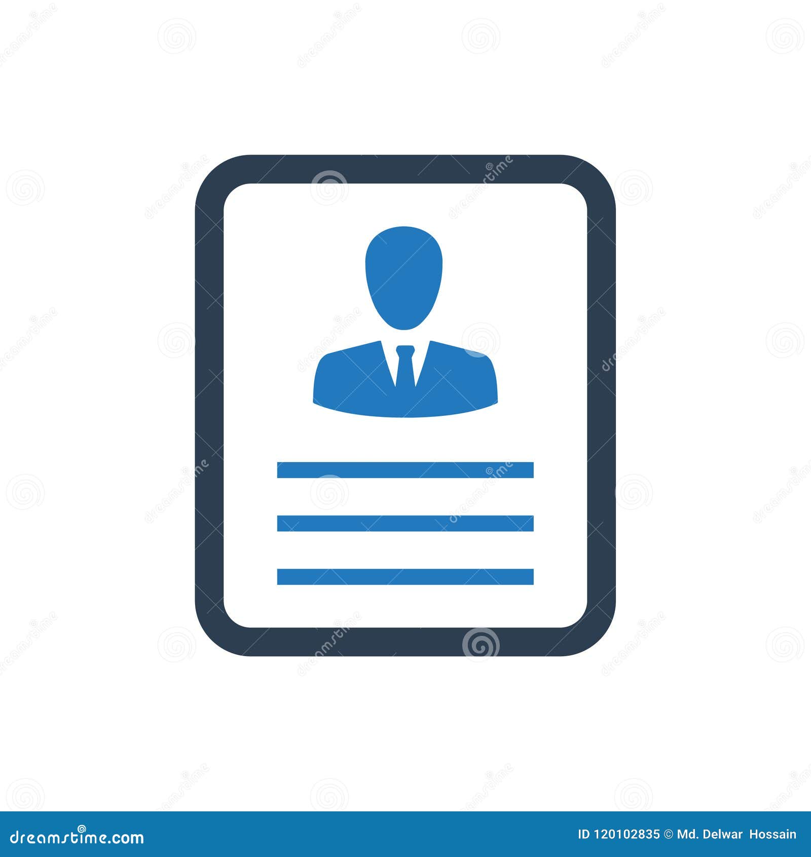 Employee Profile Icon stock vector. Illustration of document - 120102835