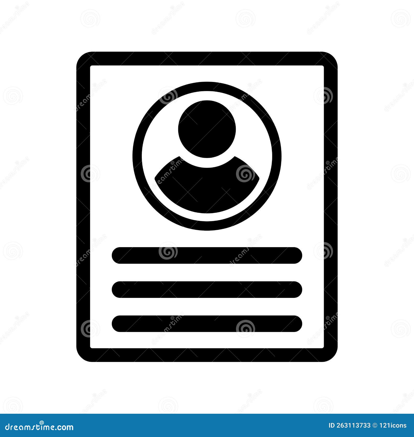 Employee Profile Icon. Black Vector Design Stock Illustration ...