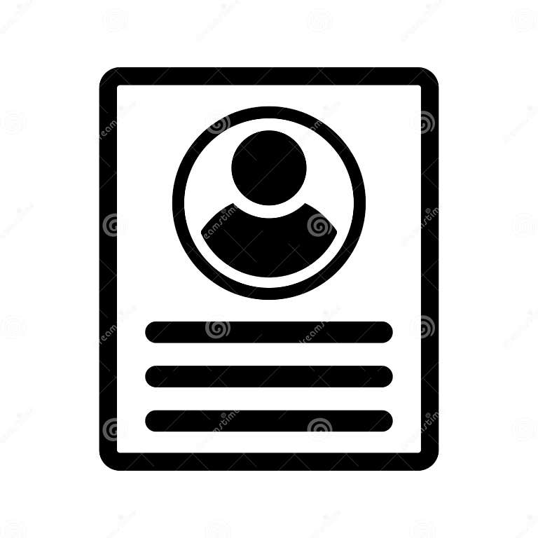 Employee Profile Icon. Black Vector Design Stock Illustration ...