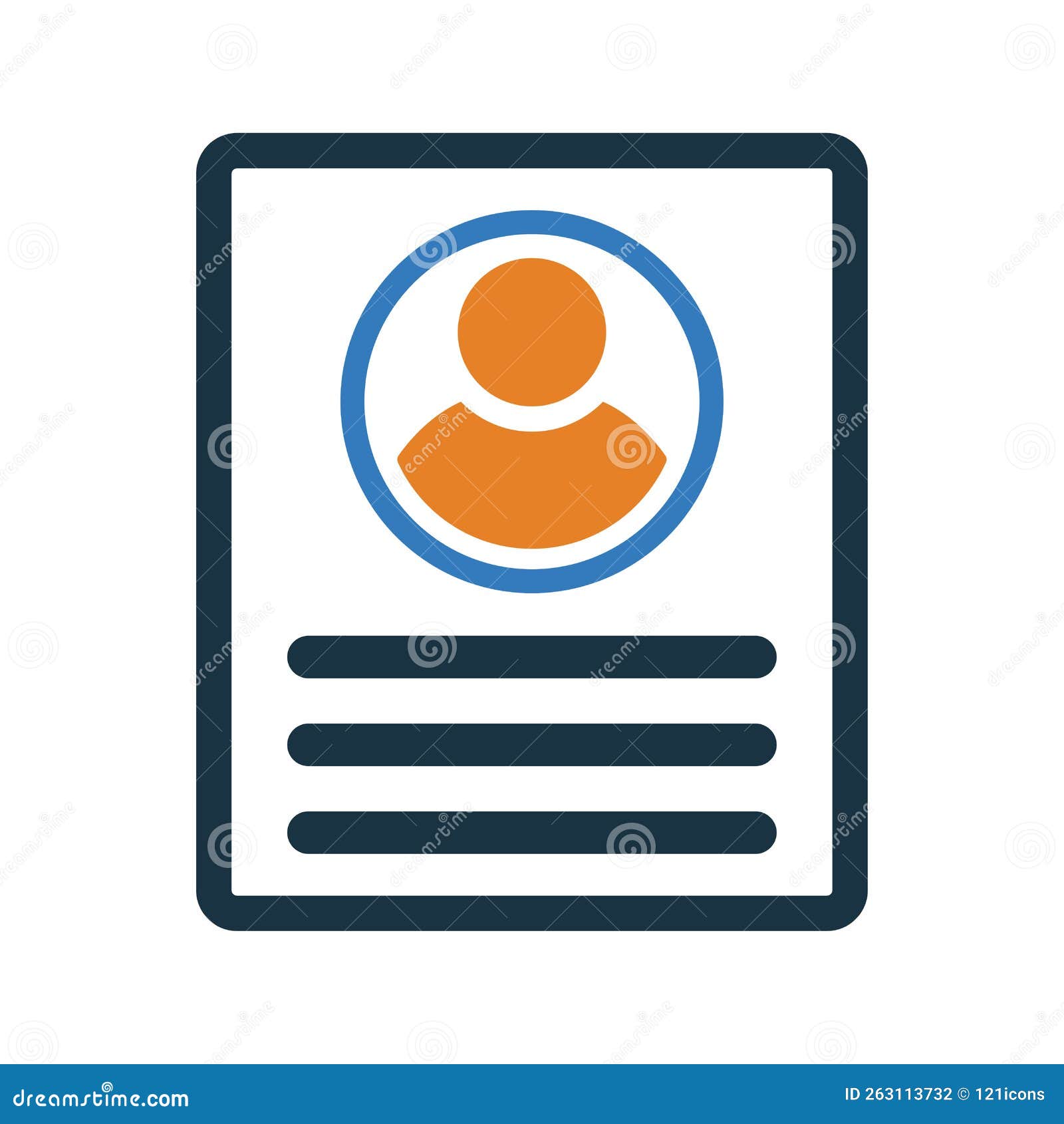 Employee Profile icon stock illustration. Illustration of exam - 263113732
