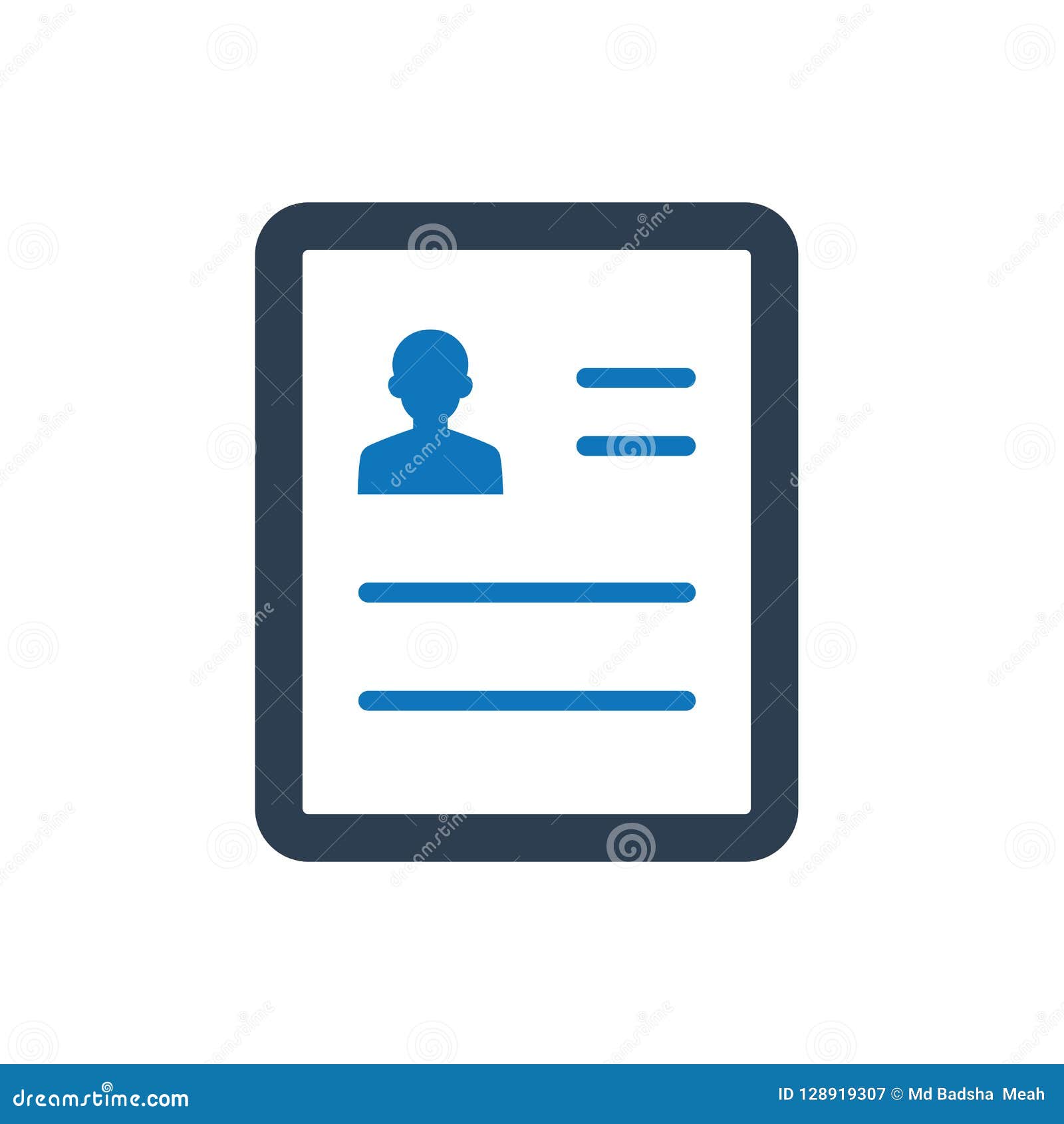Employee profile icon stock vector. Illustration of contract - 128919307